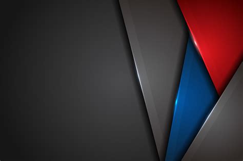 추상 현대 3d 대각선 겹침 회색 배경에 금속 광선 파란색과 빨간색 0명에 대한 스톡 벡터 아트 및 기타 이미지 0명 3차원 형태 금속 Istock