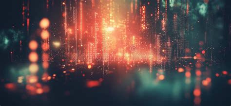 Digital Data Stream With Glowing Binary Code Vibrant Colors Abstract