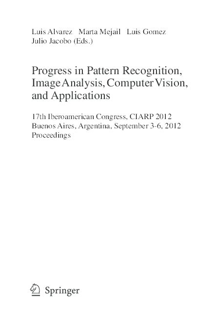 pdf progress in pattern recognition image analysis computer vision
