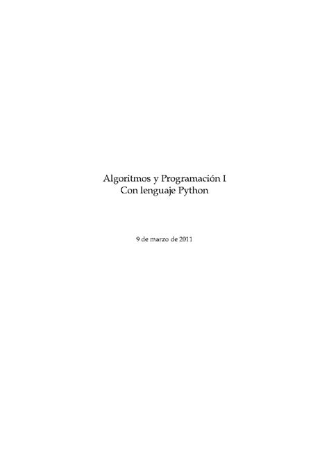 Algoritmos Programacion Python Algoritmos Y Programación I Con Lenguaje Python 9 De Marzo De