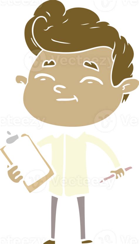 Happy Flat Color Style Cartoon Man 45137496 Png