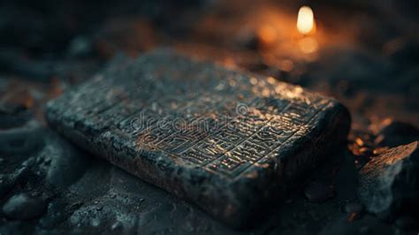 A Weathered Book Lies Open In The Flickering Light Of A Candle Its