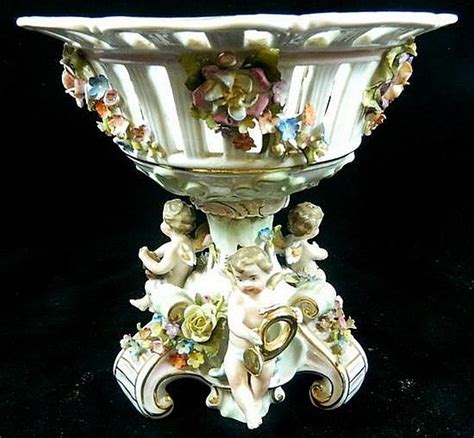 german porcelain pierced comport with putti decoration zother german ceramics