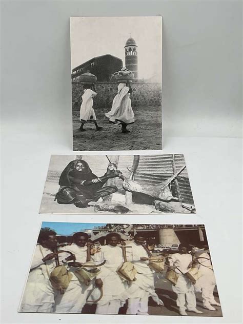 Post Cards 3 1992 Eritrea Postcards 2 Of Tigre Mothers And 1 Of Damara Feast With National