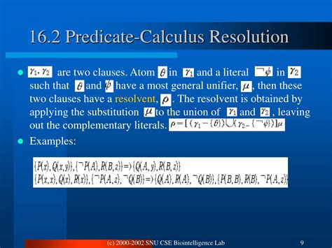 Ppt Artificial Intelligence Chapter 16 Resolution In The Predicate Calculus Powerpoint