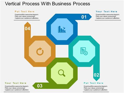 Vertical Process With Business Process Flat Powerpoint Design Template Presentation Sample
