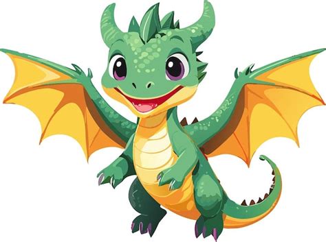 작은 드래곤 일러스트레이션 프리미엄 Ai 생성 벡터