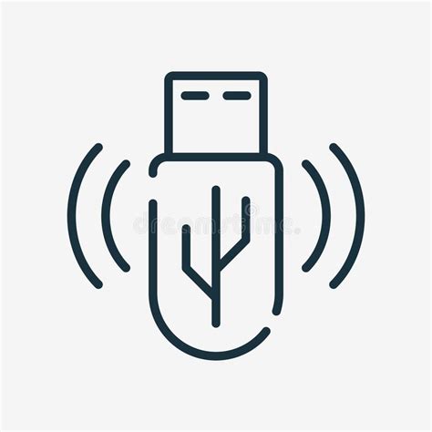 Usb Flash Drive Line Icon Memory Card For Data Linear Icon Editable Stroke Stock Vector
