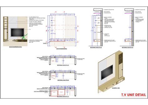 tv unit detail dwg drawing modern tv units modern tv unit designs