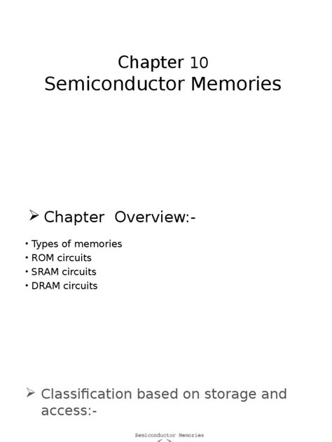 Ch 10 Semiconductor Memories Pdf Dynamic Random Access Memory