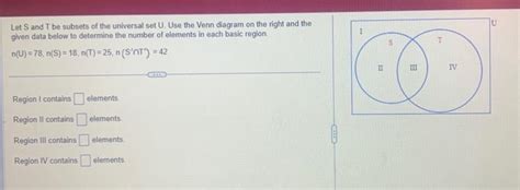 Solved Let S And T Be Subsets Of The Universal Set U Use Chegg