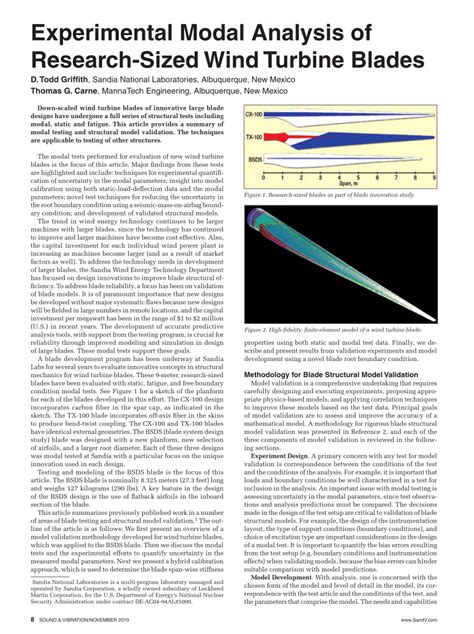 Pdf Experimental Modal Analysis Of 9 Meter Research Sized Wind Turbine Blades