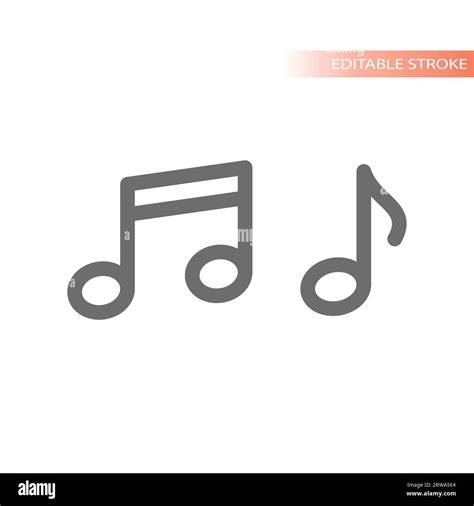Music Notes Line Vector Icons Outline Note Symbol Stock Vector Image And Art Alamy
