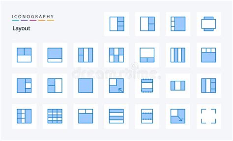 25 Layout Blue Icon Pack Stock Vector Illustration Of Layer 264635464