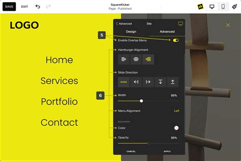 Enable Mobile Overlay Menu On Desktop In Squarespace Squarekicker