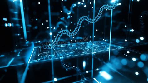 Visualization Of Artificial Intelligence And Bioinformatics Within A Computer Environment Stock