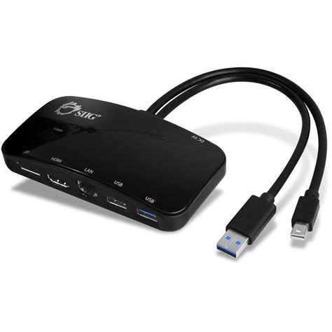 Siig Mini Displayport Video Dock With Usb 3 0 Lan Ju H30412 S1