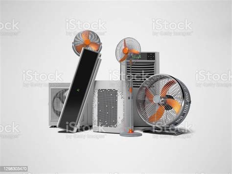 그림자가 있는 회색 배경에 대한 열 환기및 에어컨에서 냉각되는 3d 렌더링 개념 0명에 대한 스톡 사진 및 기타 이미지 0명 공기조화 금속 Istock