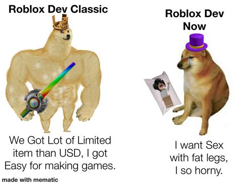 Roblox Developers Classic Is Better Than New Developers Rbloxymemes
