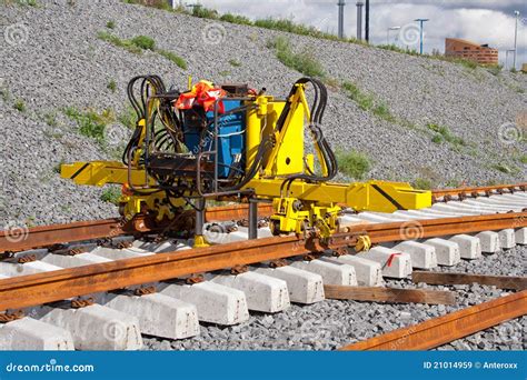 installing railroad rails stock image image of railway 21014959