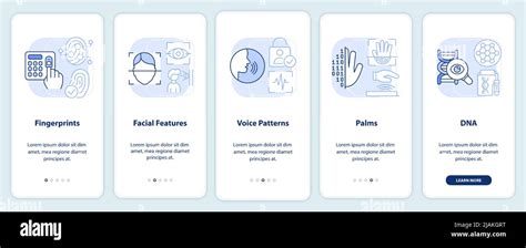 Biometric Technology Light Blue Onboarding Mobile App Screen Stock Vector Image And Art Alamy