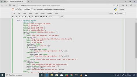 Tutor Membuat Program Atm Bank Di Python Semoga Cepat Libur Youtube