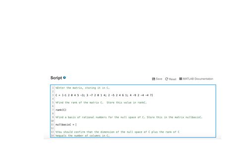 Solved Matlab Rank And Null Space In This Activity You Will