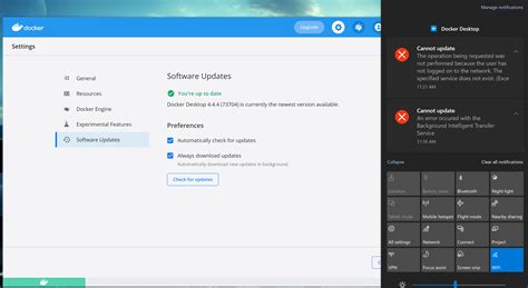 Docker Fails To Check For Updates When Running Docker As Admin On Non Admin User Account · Issue