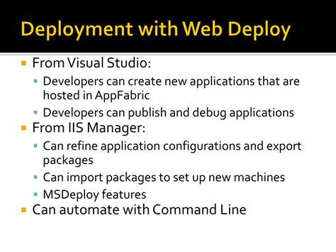 Ppt Deploying Web Sites Applications And Web Services With Web Deploy