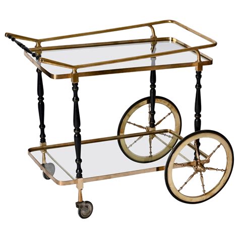 Midcentury French Brass Bar Cart At 1stdibs French Bar Cart