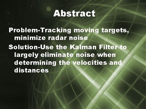 Principles Of Radar Tracking Using The Kalman Filter