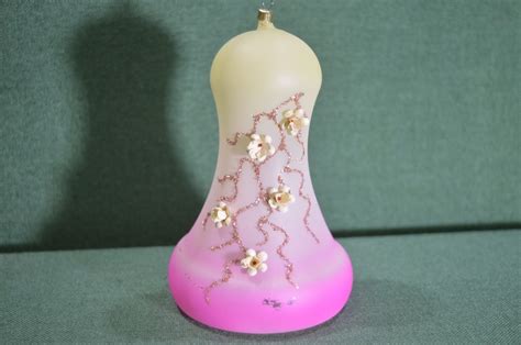 Купить Елочная игрушка Колокол колокольчик большой озвученный Стекло МПО Иней СССР 2 цены