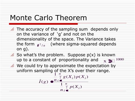 Ppt Exploring Monte Carlo Methods For Sampling And Estimation