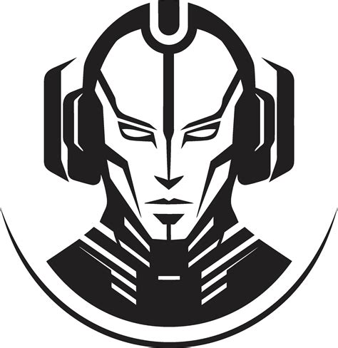 Cybernetic Visionary Black Cyberrobot Head Circuitry Conductor Robot