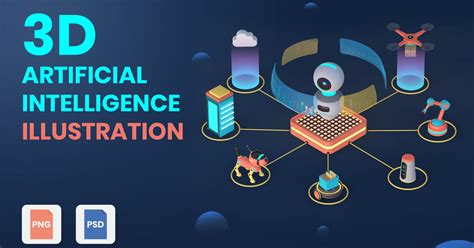 3d иллюстрации искусственного интеллекта иллюстрации Включая искусственный и искусственный