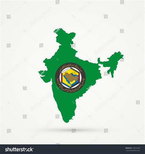 India Map Cooperation Council Arab States Stock Vector Royalty Free Shutterstock