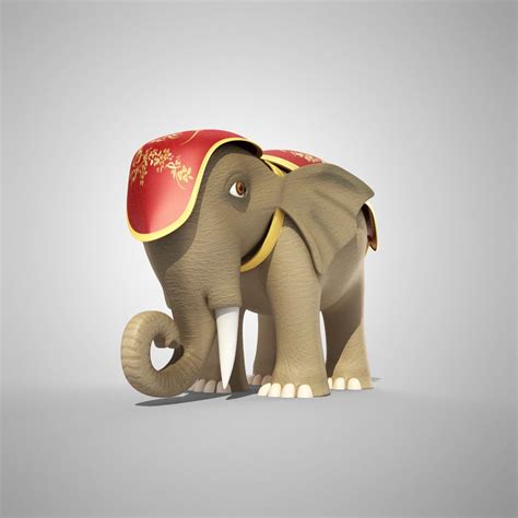 만화 코끼리 3d 모델 99 3ds Fbx Obj Max Free3d