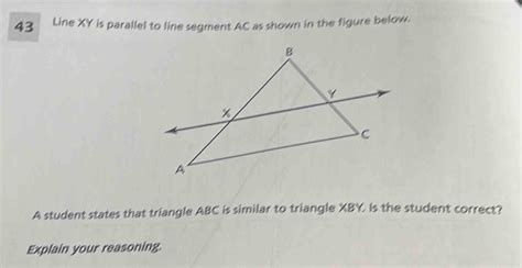 43 line xy is parallel to line segment ac as shown in the figure below