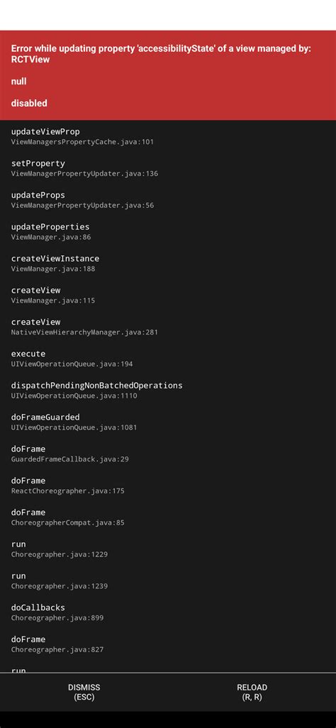 On Android When You Click On An Event It Crashes Error While Updating Property