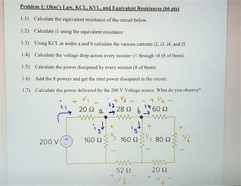Solved Texts Problem 1 Ohms Law Kcl Kvl And Equivalent