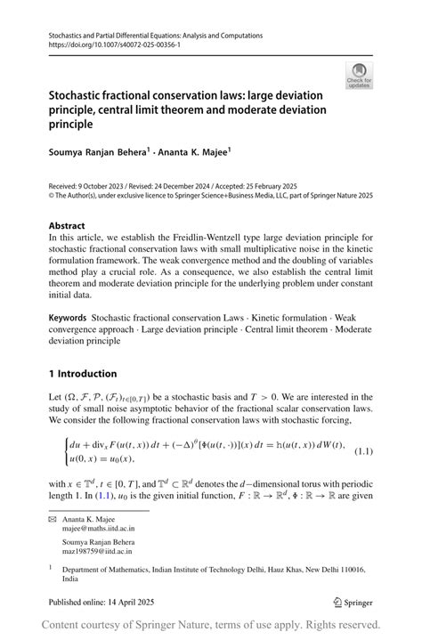 Stochastic Fractional Conservation Laws Large Deviation Principle Central Limit Theorem And