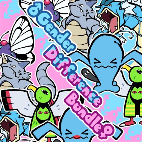 Pok Mon Gender Difference Sticker Bundle All Kanto And Johto Pok Mon Available Pok Dex Numbers