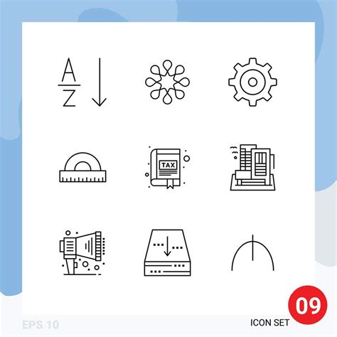 User Interface Pack Of 9 Basic Outlines Of Hotel Interface Design Book App Editable Vector
