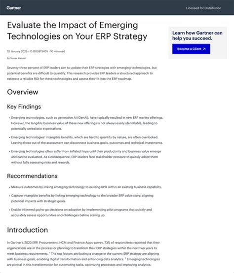 Erp Tech Evaluation Framework Gartner Infor Erp Tech Evaluation Framework Gartner Infor