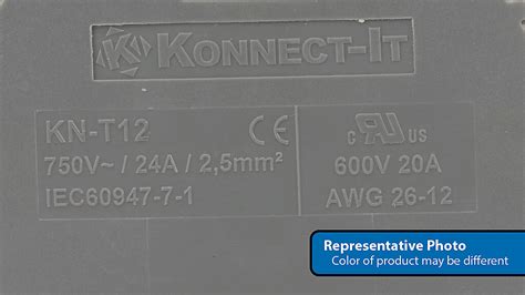 Screw Single Level Feedthrough Terminal Block 100 Pk Gray 26 12 Awg Pn Kn T12gry