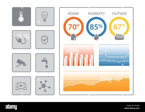 Smart Home Automation Dashboard Template As Vector Illustration Stock Vector Image And Art Alamy