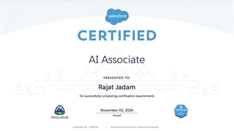 Salesforce Certificate Mtx It Aiassociate Rajat Jadam