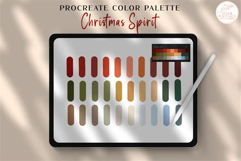 Christmas Procreate Color Palette Winter Holidays Color Swatches By Olya Haifisch Thehungryjpeg