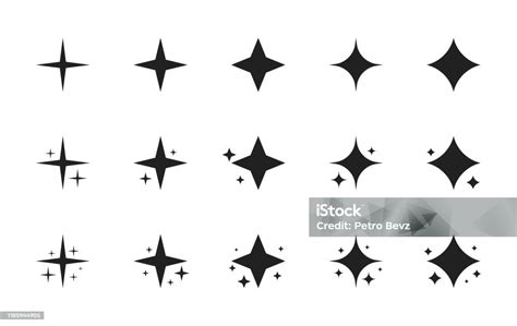 별의 슈퍼 세트는 아이콘을 반짝입니다 밝은 불꽃 장식 반짝임 반짝이는 플래시 빛나는 빛 효과 별과 버스트 컬렉션 현대 플랫 스타일 벡터 일러스트레이션 개체 그룹에 대한 스톡