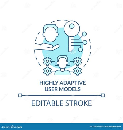 Highly Adaptive User Models Turquoise Concept Icon Stock Vector